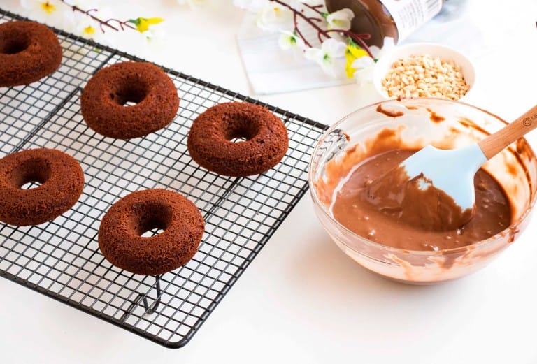 Baked Chocolate Donuts With Nutella Glaze - Baking Ginger