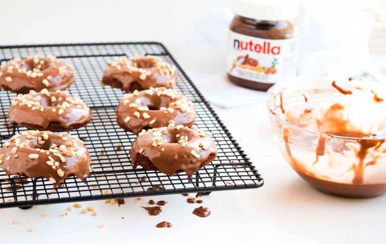 Baked Chocolate Donuts With Nutella Glaze - Baking Ginger