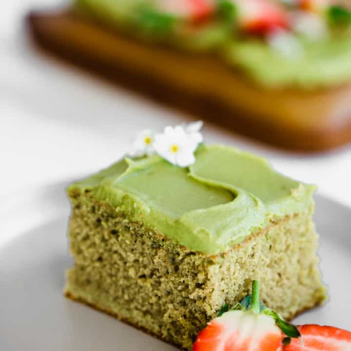 Easy Matcha Sheet Cake - Baking Ginger