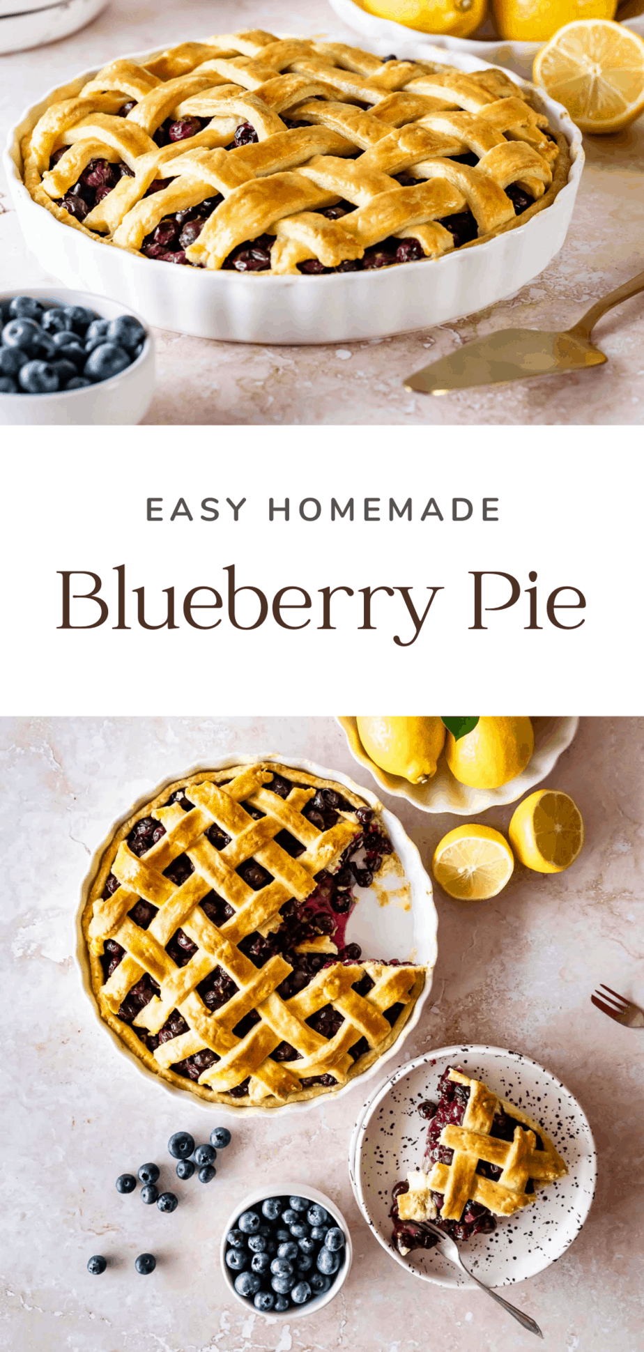 Fresh Blueberry Pie {with lemon zest} - Baking Ginger